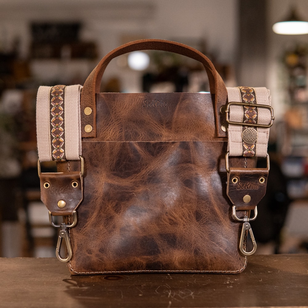 SoRetro Mini FYG Leather Crossbody Tote – Michigan Mudslide with Baby ...