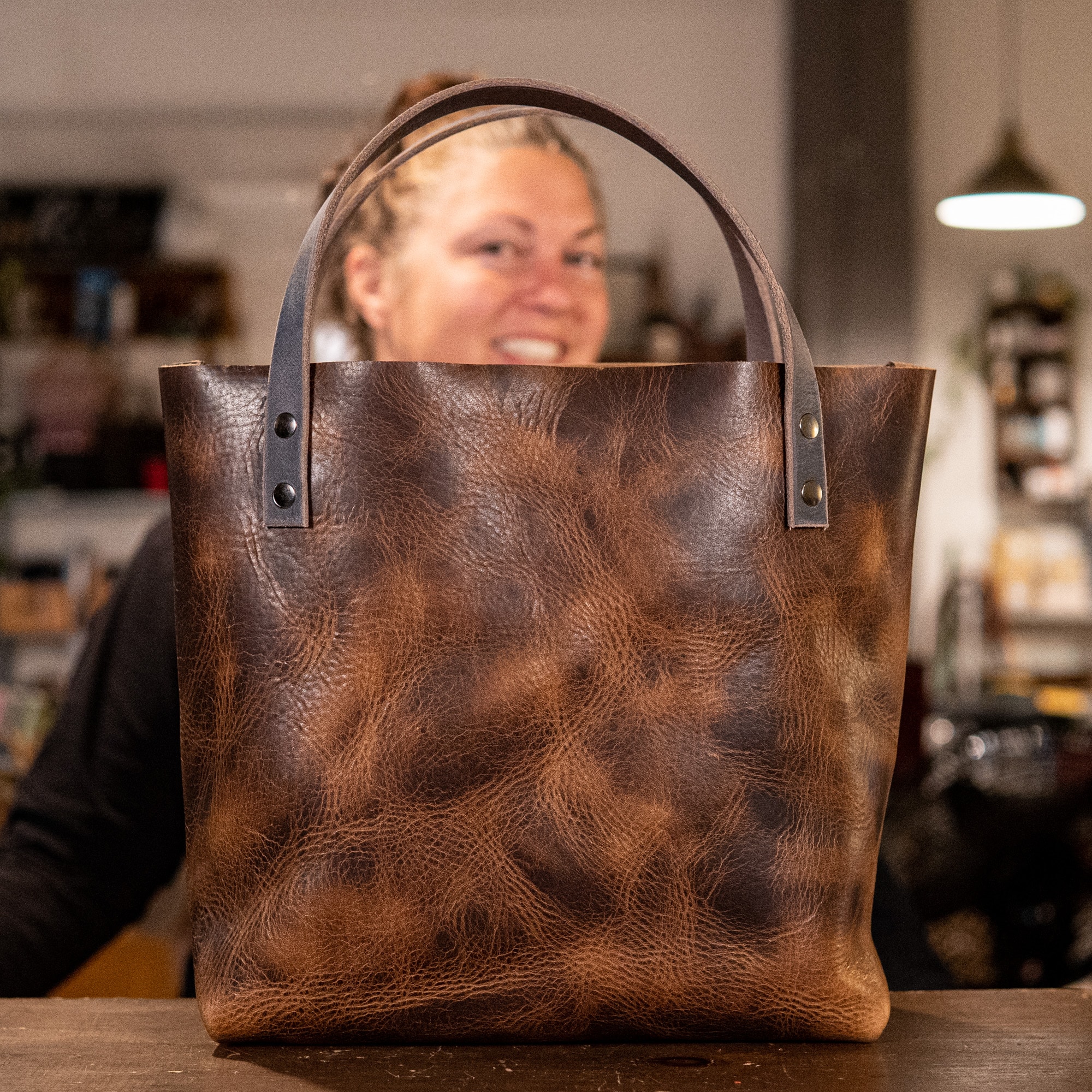 SoRetro Perfect FYG Leather Crossbody Tote – Michigan Mudslide with ...