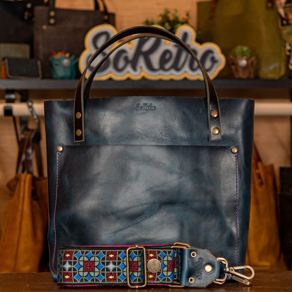 SoRetro Especial Perfect FYG Leather Crossbody Tote – Submariner with ...