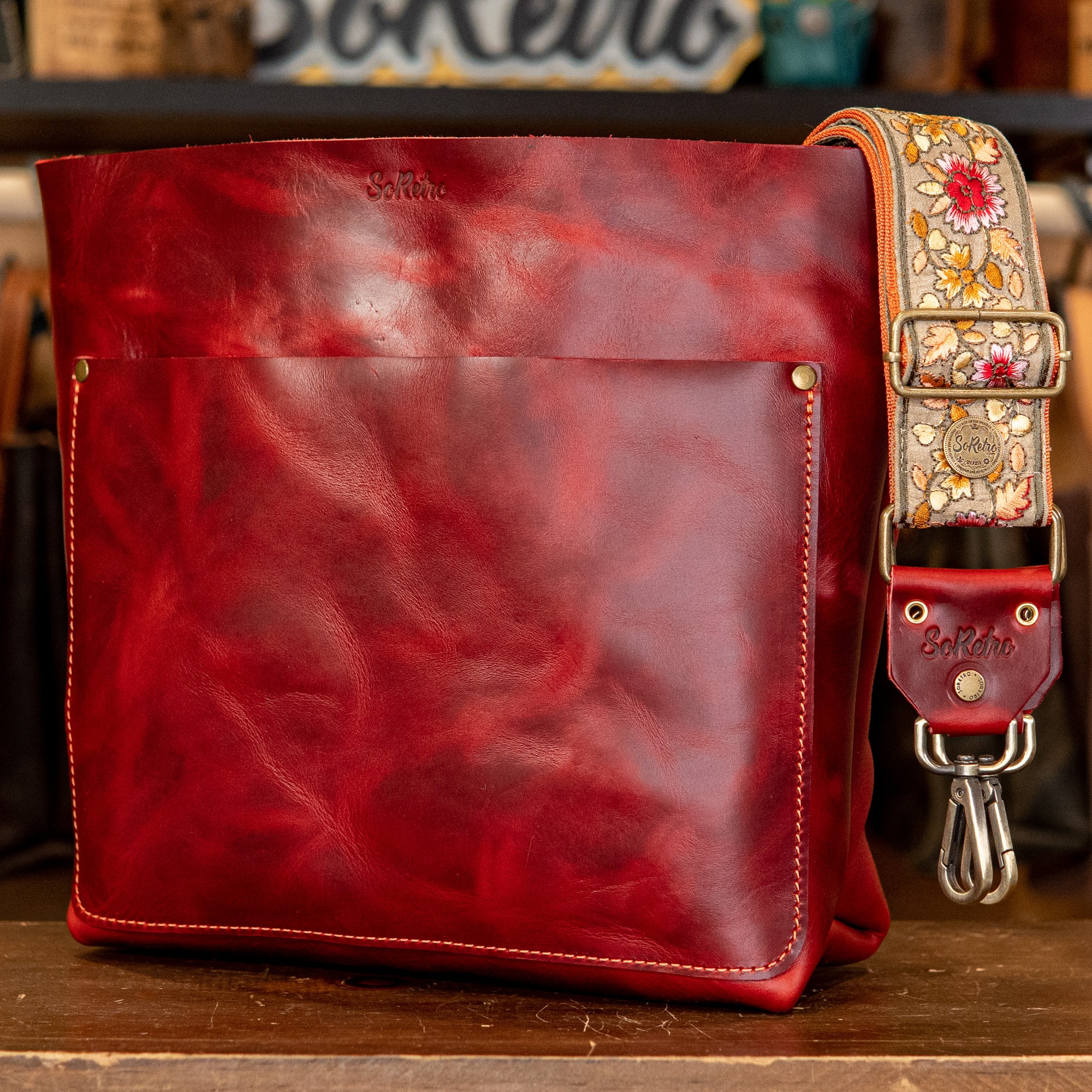 SoRetro Especial Perfect FYG Leather Crossbody Tote – Cherry Cobbler ...