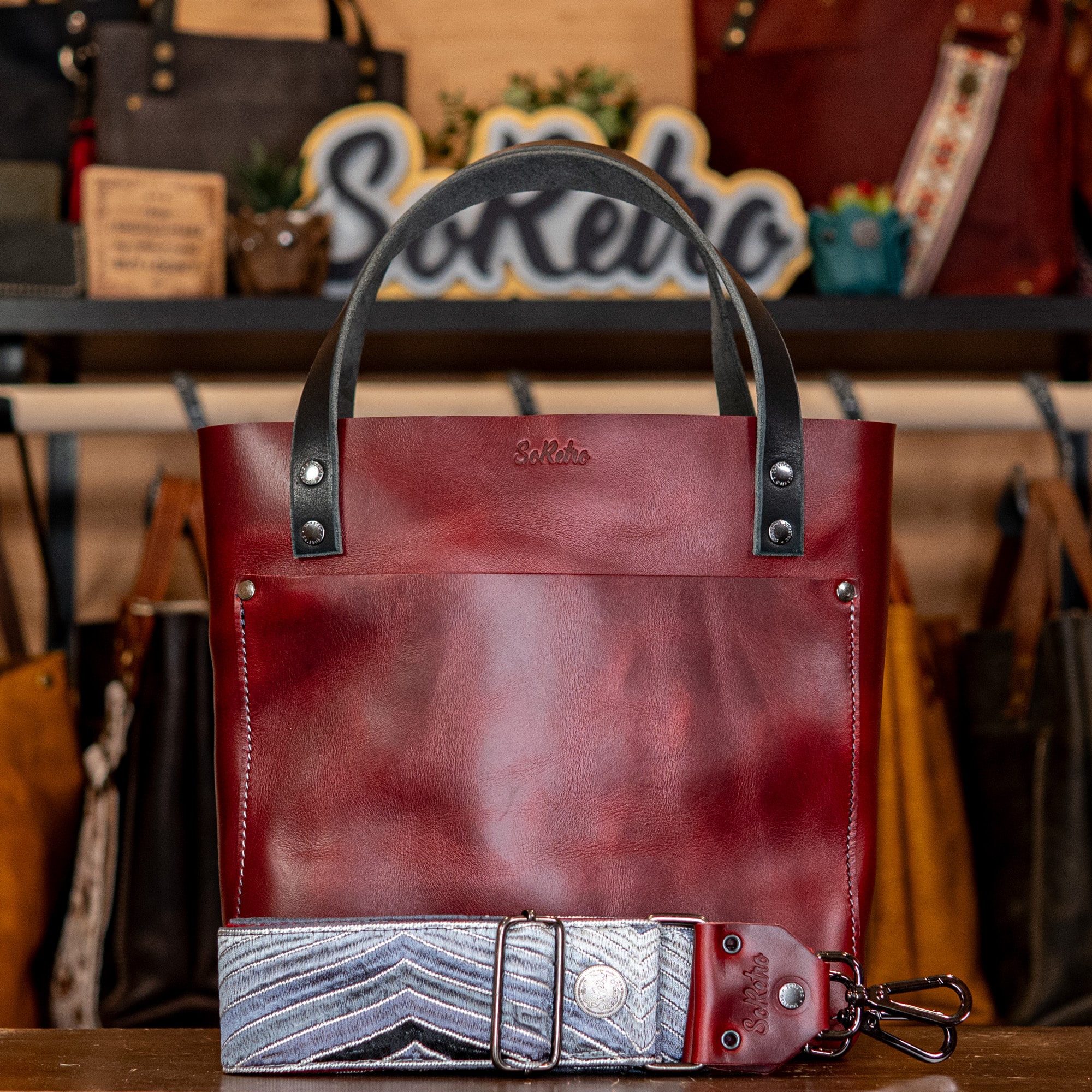 SoRetro Especial Mini+ FYG Leather Crossbody Tote – Cherry Cobbler with ...