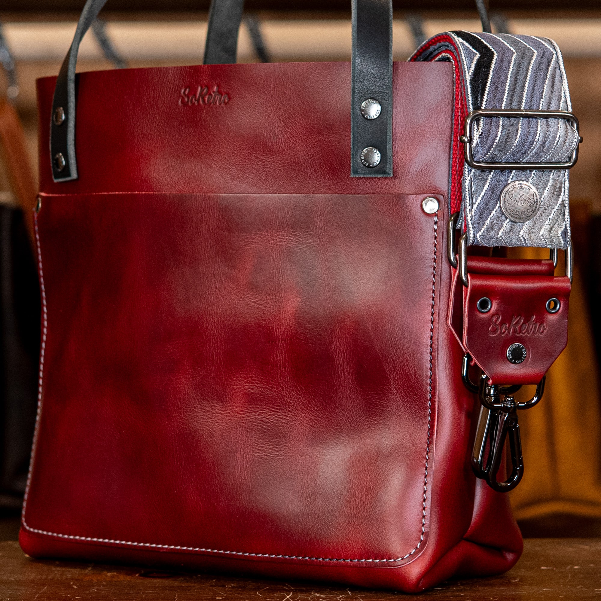 SoRetro Especial Mini+ FYG Leather Crossbody Tote – Cherry Cobbler with ...